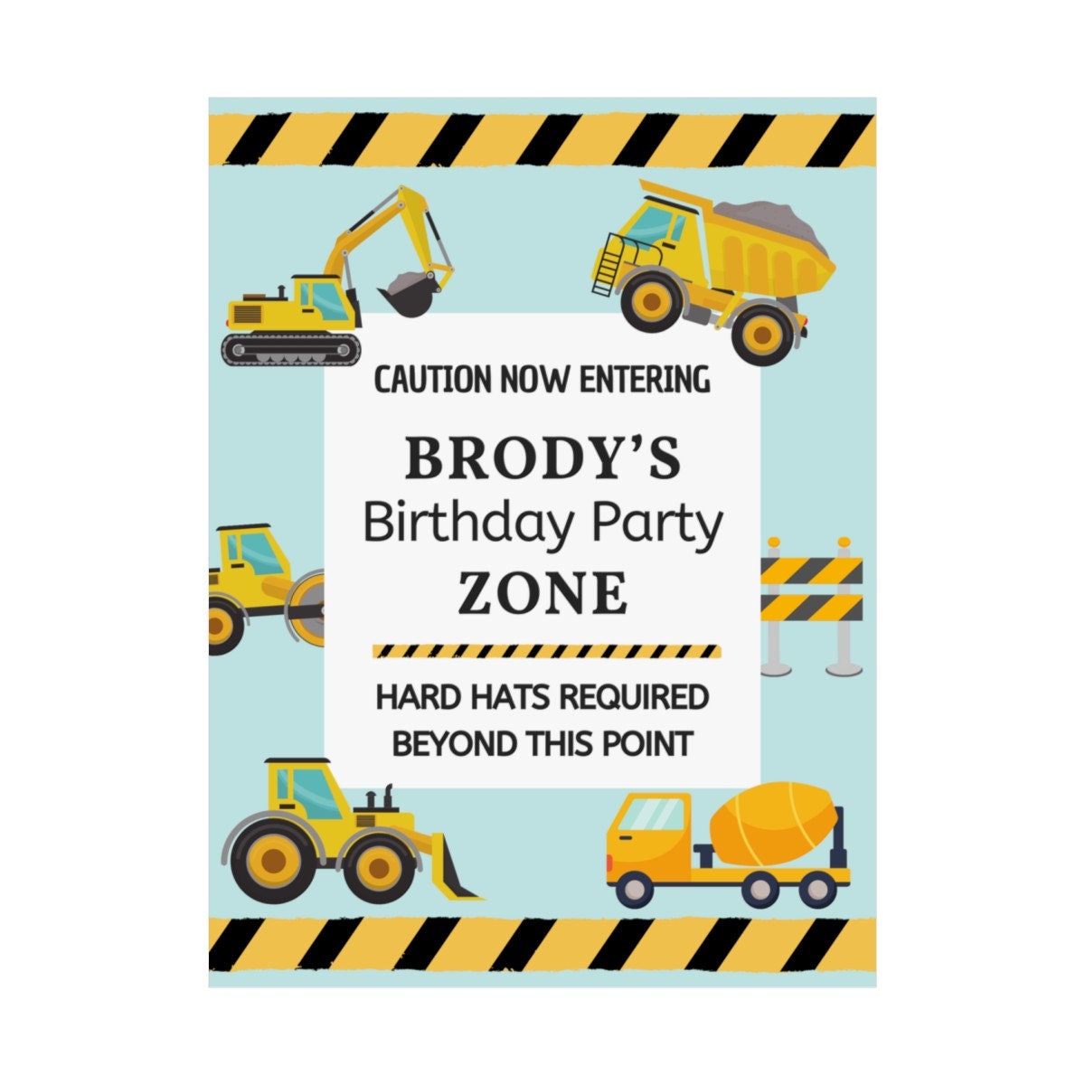 Under Construction Birthday Party Welcome Sign, Construction Party ...