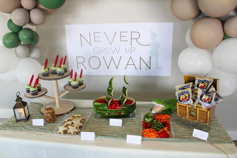 Neverland Peter Pan Party Food Tent Cards With Menu - Grocery List ...