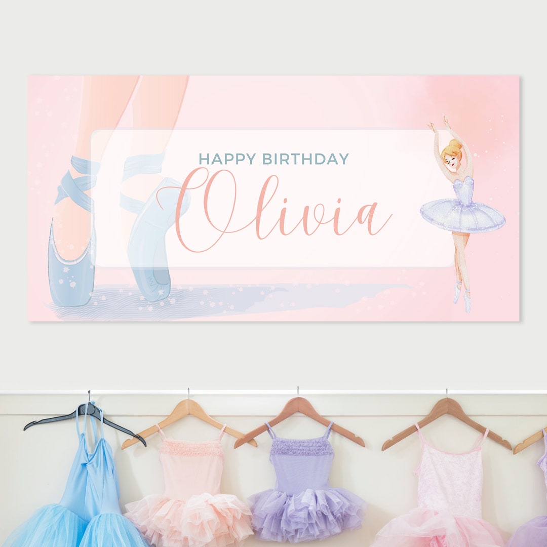 Ballerina Birthday Banner, En Pointe Personalized Ballet Party Sign ...