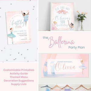 Ballerina Birthday Banner, En Pointe Personalized Ballet Party Sign ...