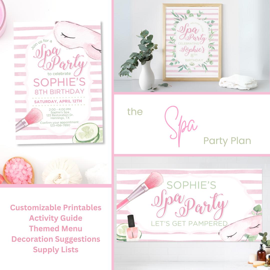 Digital Party Plan - Spa Party Kit - Activity Guide - Printable ...