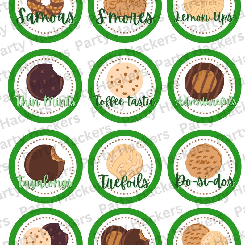 Girl Scout Cookie and Wine Tasting Kit, Customizable Wine Glass Tags ...