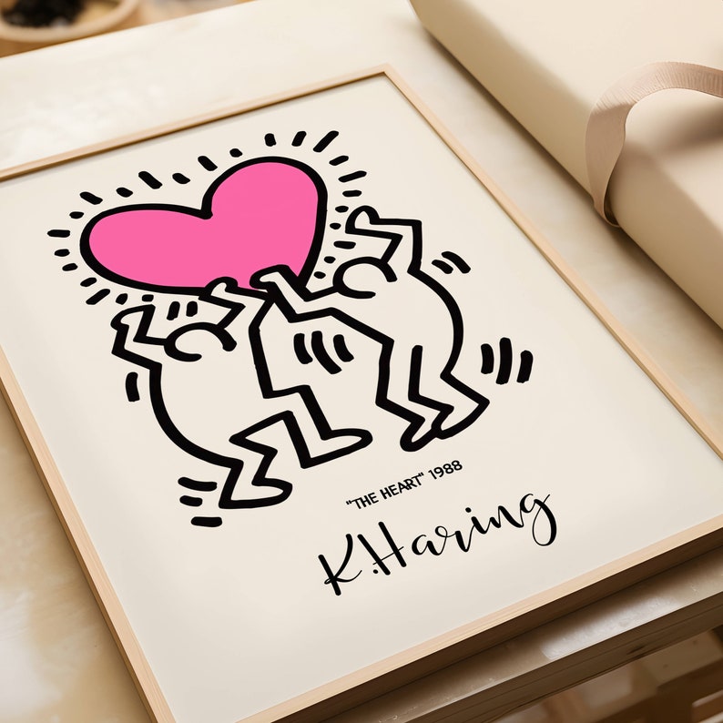 The Heart – Keith Haring Inspired Art Print | Modern Wall Decor ...