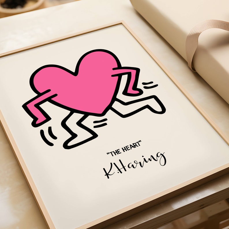 The Heart Poster – Keith Haring Inspired Art Print | Modern Wall Decor ...