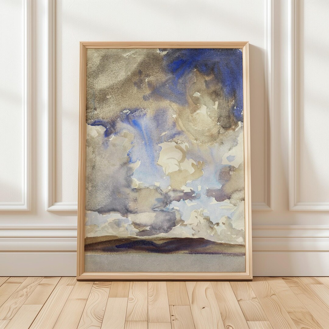 John Singer Sargent Cloud Study Watercolor Print - Elegant Nature Wall Art Poster for Home Decor ...