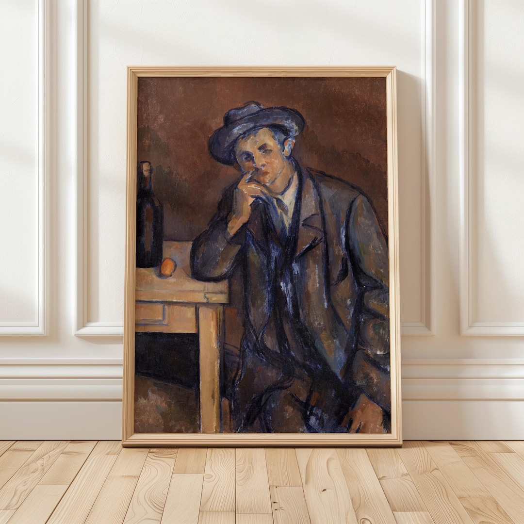 Impressão do retrato de Paul Cezanne "The Drinker": reprodução íntima ...