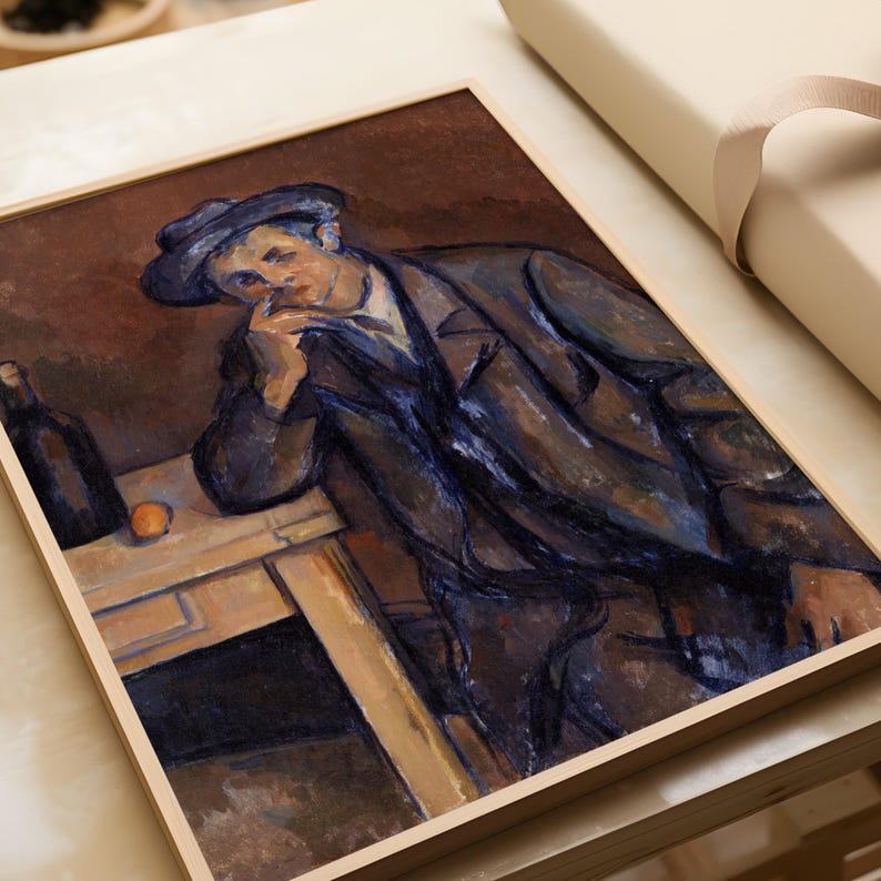 Paul Cezanne's 'the Drinker' Portrait Print: Intimate Early 1900s Male ...