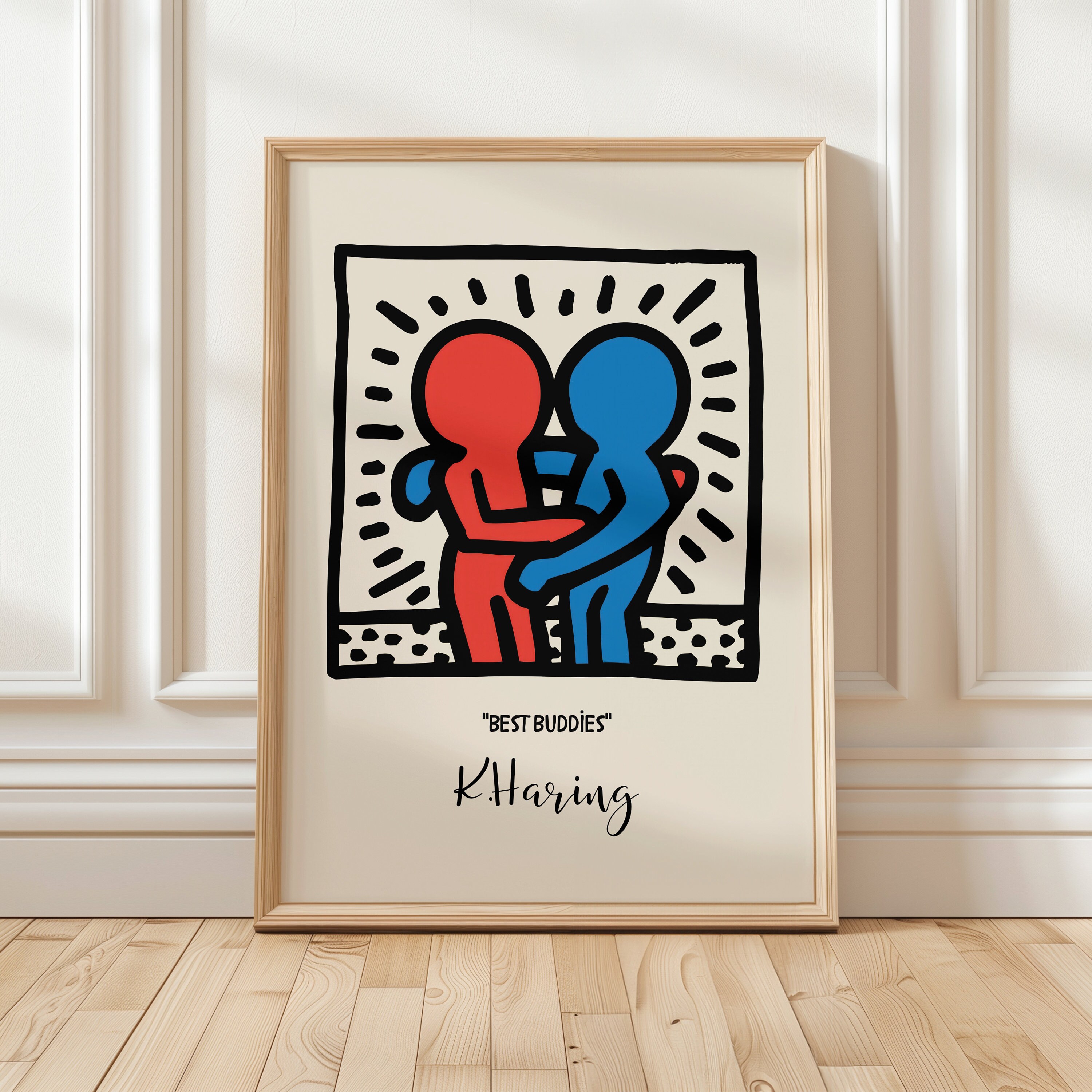 Best Buddies Poster – Keith Haring Inspired Art Print | Modern Wall ...