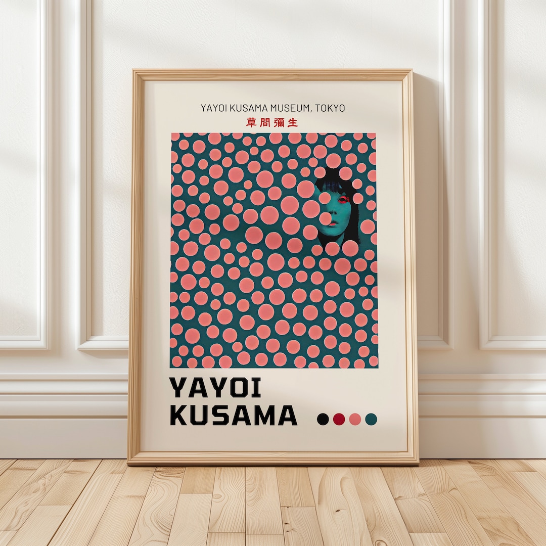 Yayoi Kusama polka Dot Portrait With Face Art Print Modern Wall Art - Etsy