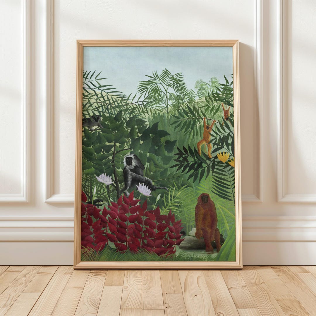 Henri Rousseau Tropical Forest With Monkeys Print Rousseau Poster ...