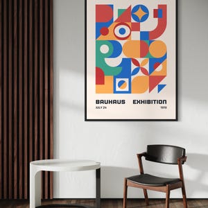 Vintage Bauhaus Exhibition Poster - July 24, 1919 Art Print | Colorful ...