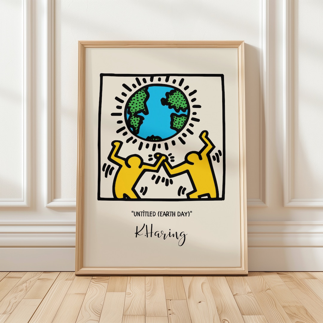 Untitled (earth Day) Poster – Keith Haring Inspired Art Print | Modern ...