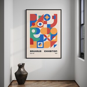 Vintage Bauhaus Exhibition Poster - July 24, 1919 Art Print | Colorful ...