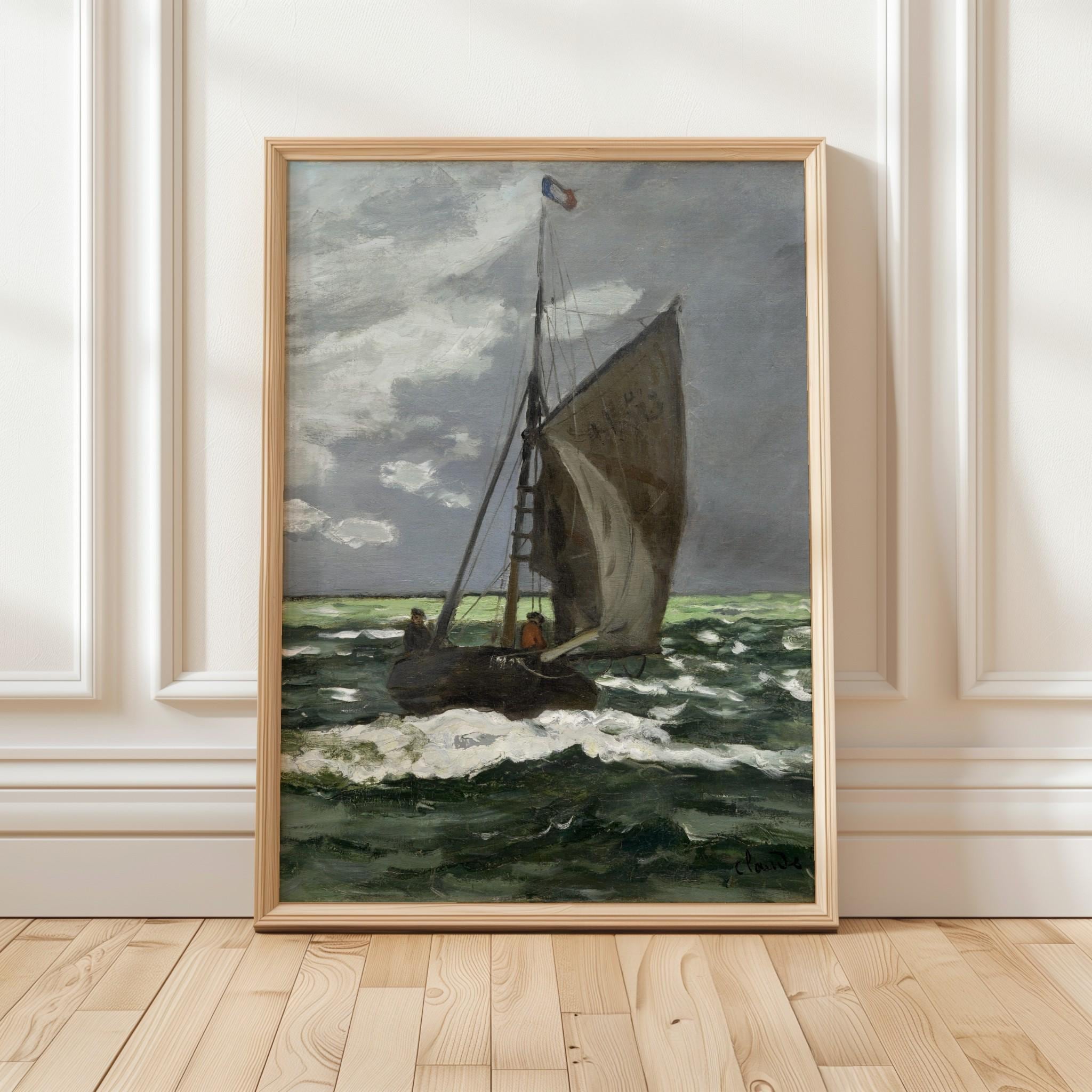 Seascape Storm by Claude Monet Atmospheric Marine Painting of the ...