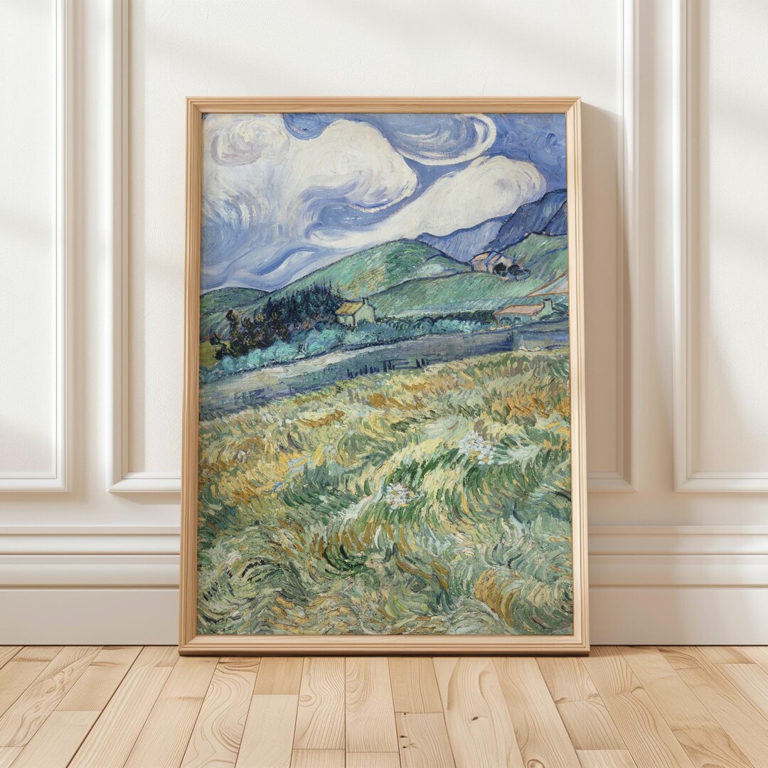 Vincent Van Gogh Print green Landscape With Hills 1889 Van Gogh Art ...