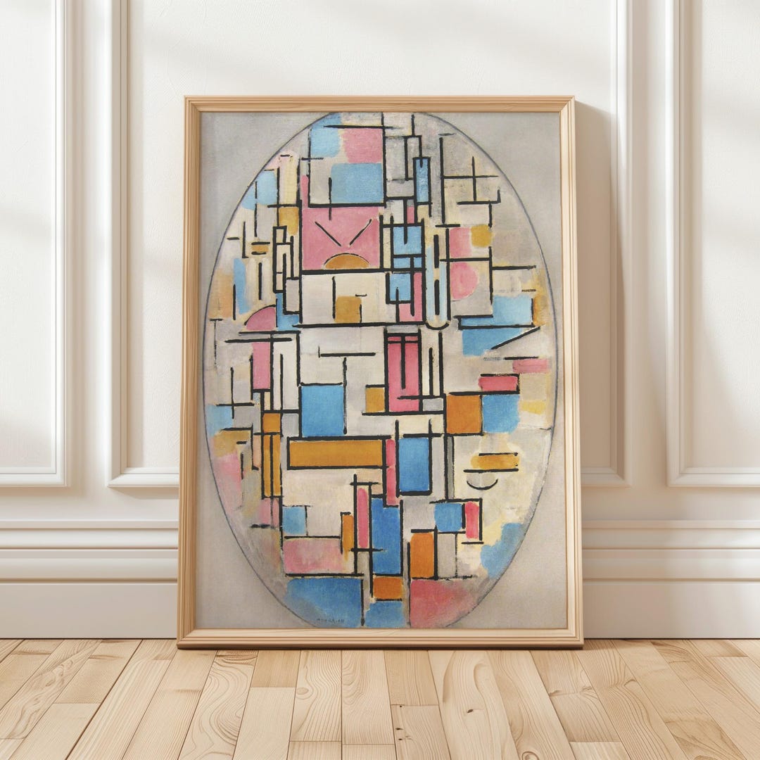 Piet Mondrian composition in Oval With Color Planes 1914 Abstract Art ...