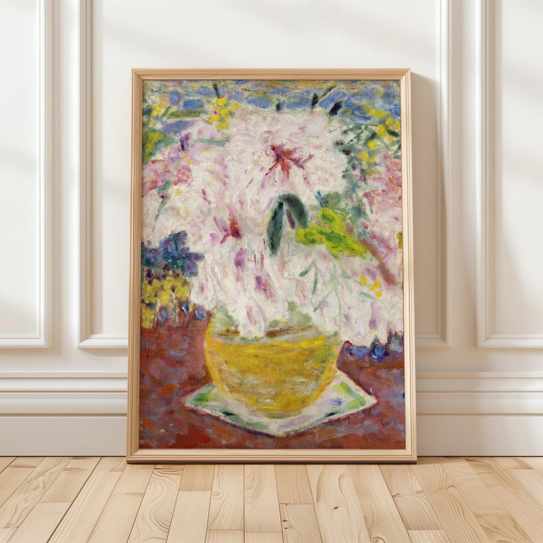Pierre Bonnard Print pink Bouquet 1930 Poster Pierre Bonnard Art Print ...