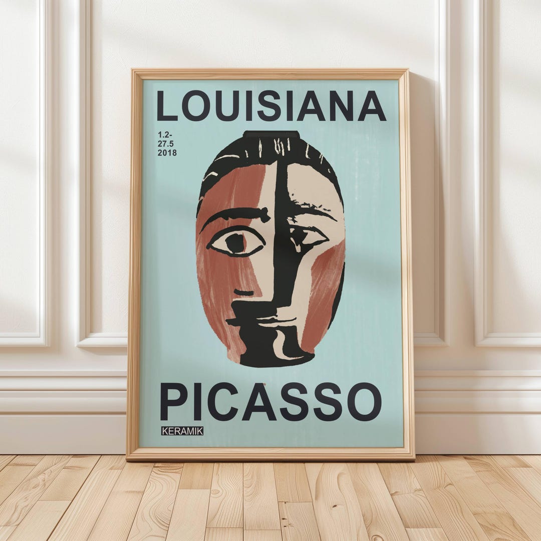 Picasso Ceramic Exhibition Poster | Minimalist Tribal Mask Artwork ...