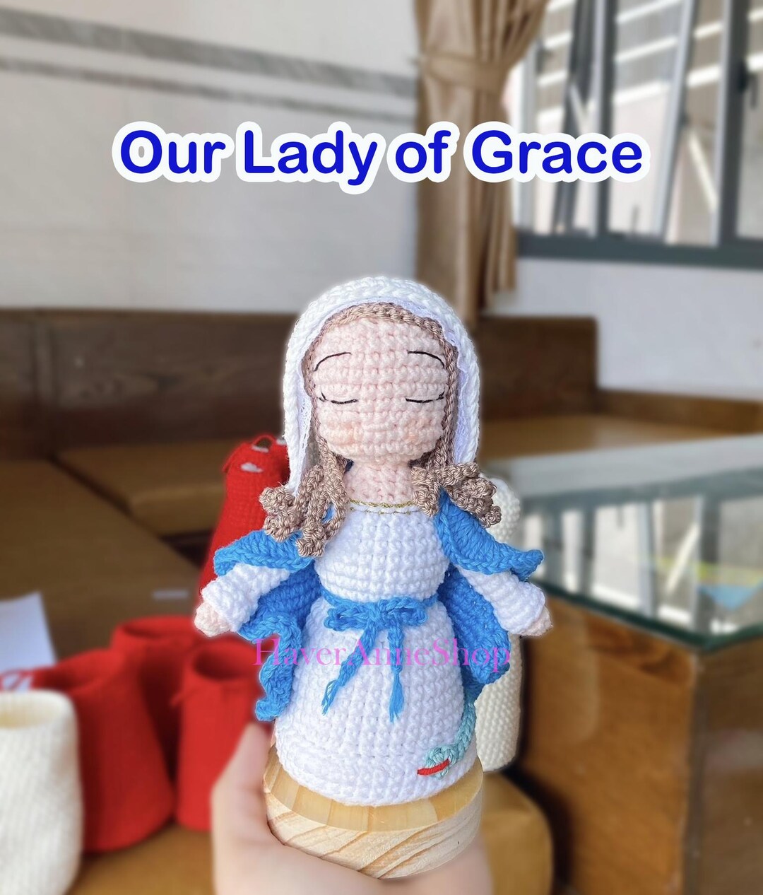 Virgin Mary Amigurumi, Virgin Mary Inspried Doll, Our Lady, Mother Mary ...