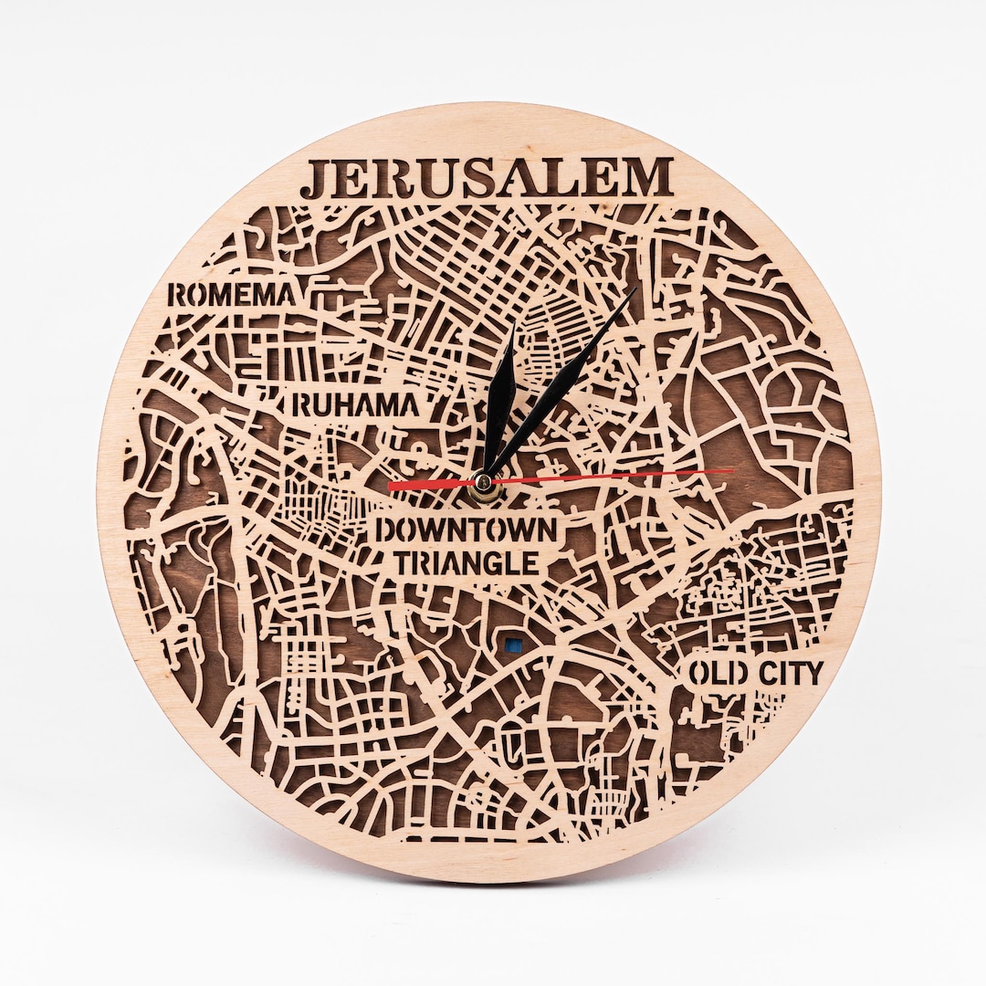 Jerusalem Map Clock: Israel Laser Cut File (digital Download) - Etsy