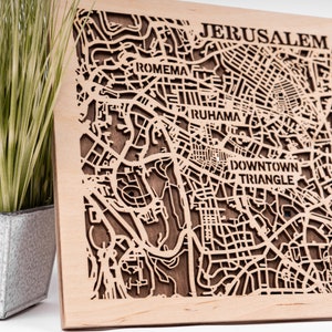 Jerusalem SVG, Layered Wood Map, Israel Craft, Travel Wall Art, Laser ...