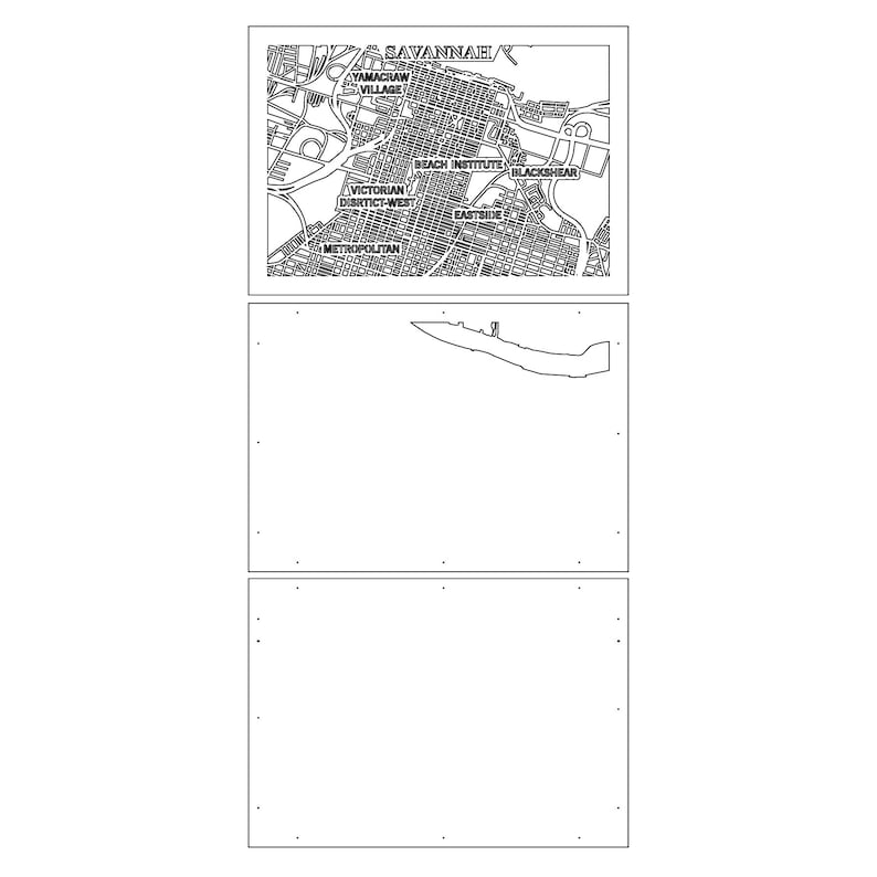 Savannah Map, Georgia State SVG, USA Laser Vector File, Cricut Template ...