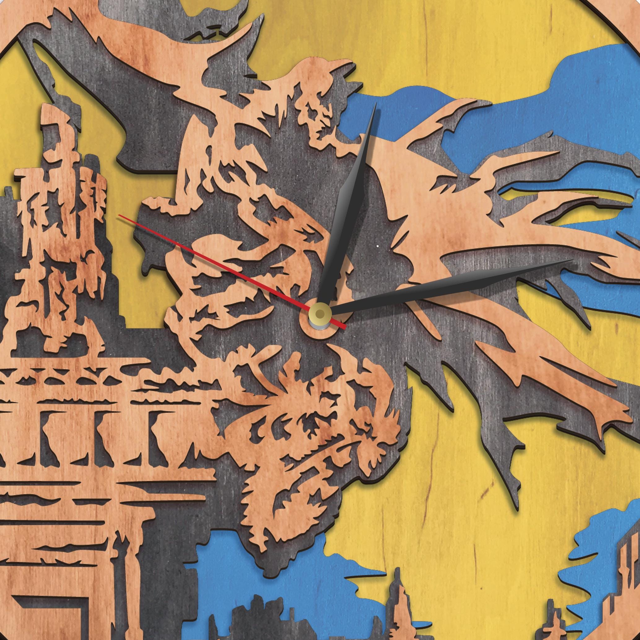 Comic Character SVG, Dark Knight Clock, Layered Wood Laser Cutting ...