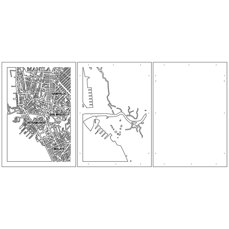 Manila Map Philippines SVG: Layered Wood Laser Cut Template (digital ...
