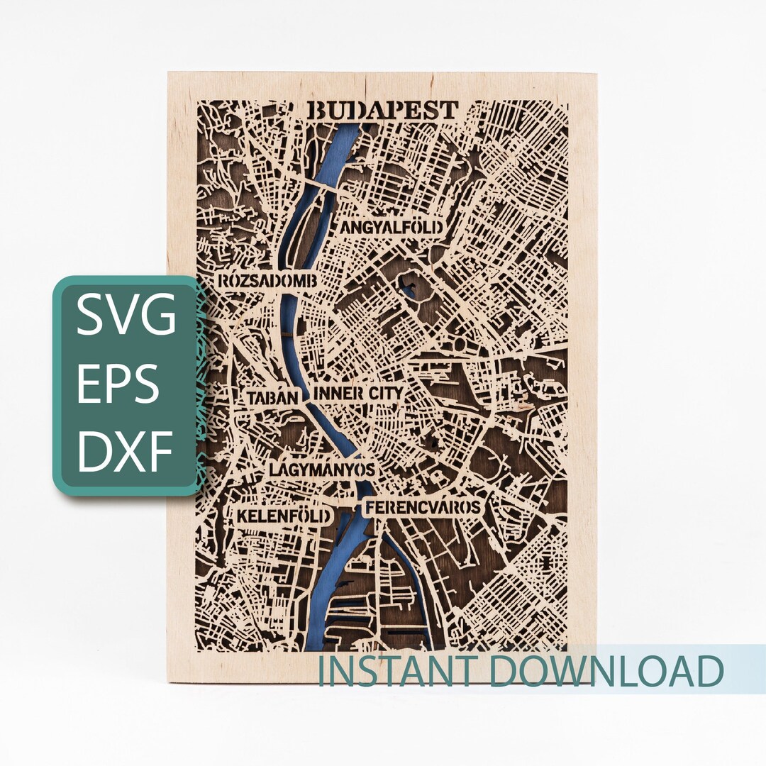 Budapest Map SVG: Layered Laser Cut File (digital Download) - Etsy