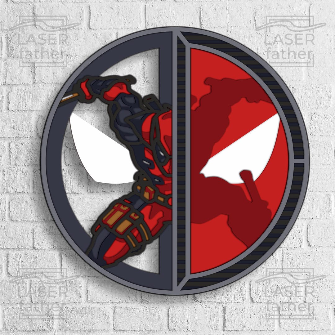 Silueta de Deadpool SVG: Archivos cortados con láser multicapa ...