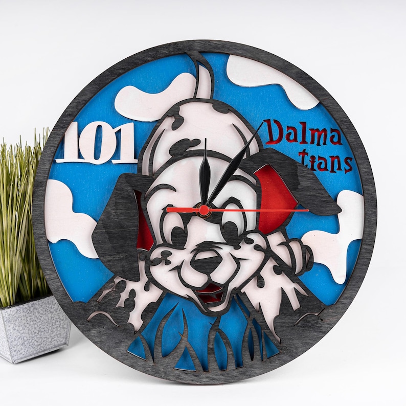 101 Dalmatians Clock SVG: Layered Laser Cut File (digital Download) - Etsy