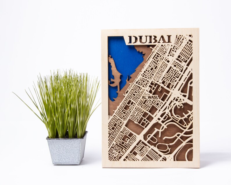 Dubai SVG, 3D Wooden Maps, UAE, United Arab Emirates, City DXF ...