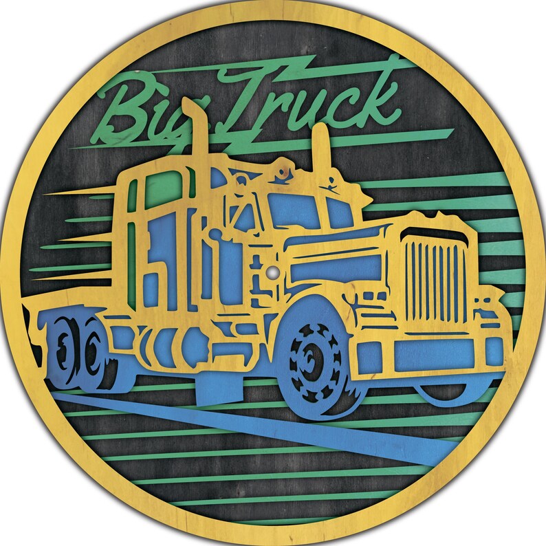 Semi Truck SVG, Wood Cutouts, Vehicle Design, Digital Ai Cdr Svg Files ...