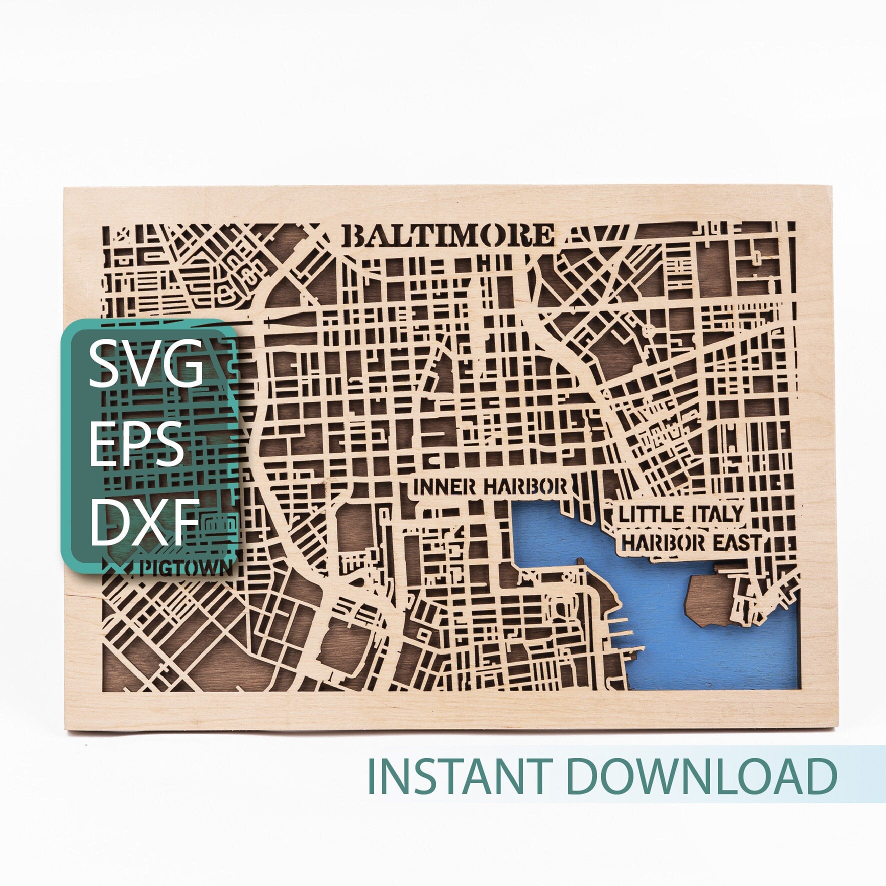 Baltimore Map, Maryland State SVG, 3D Layered Laser Cut Files, CNC ...