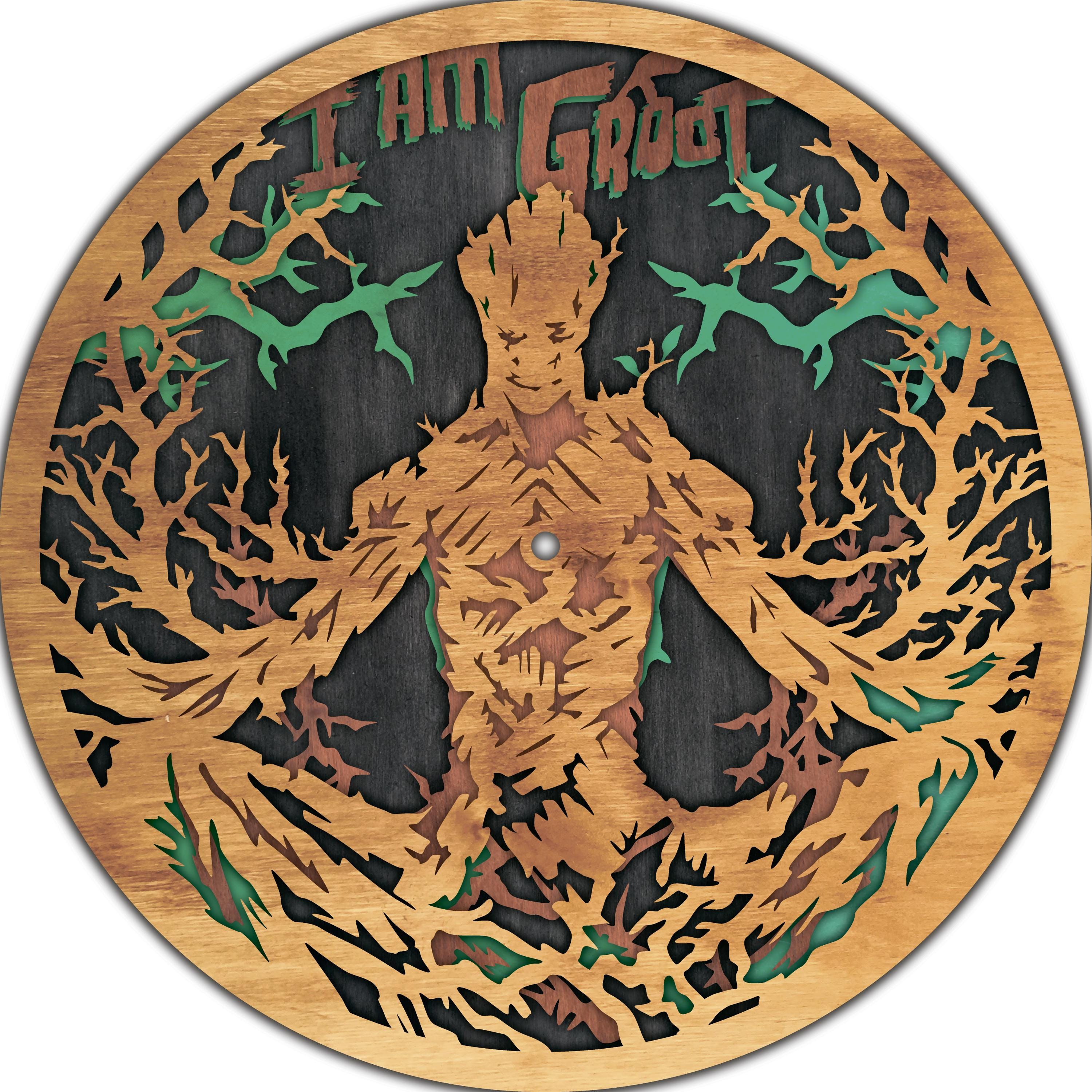 Groot Clock SVG: Guardians of the Galaxy Laser Cut File (digital ...