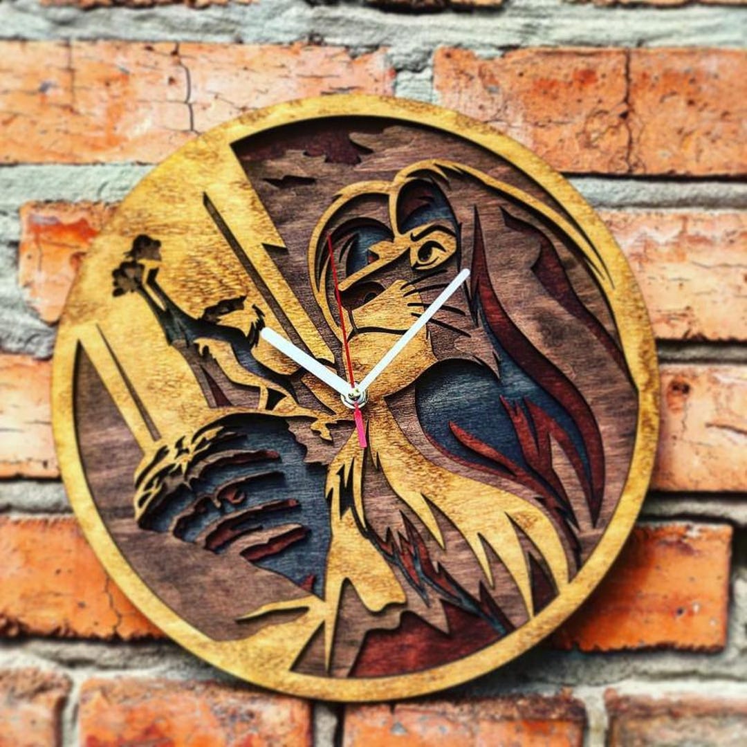 Lion King Clock SVG: Layered Laser Cut Template (digital Files) - Etsy