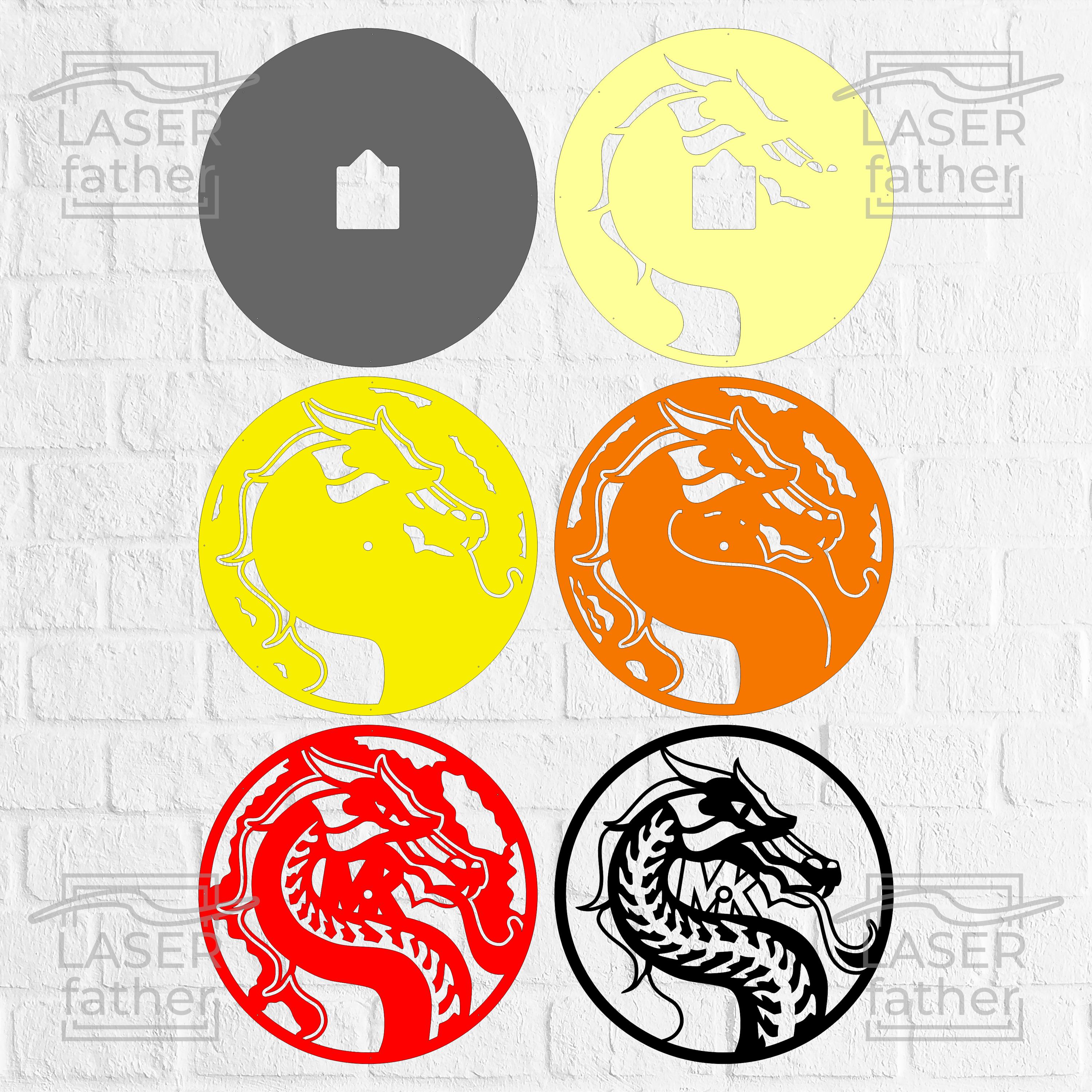 Mortal Kombat Dragon Logo SVG: Laser Cut Clock Template (digital ...