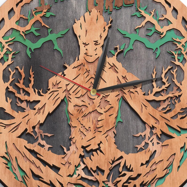 Groot Clock SVG: Guardians of the Galaxy Laser Cut File (digital ...