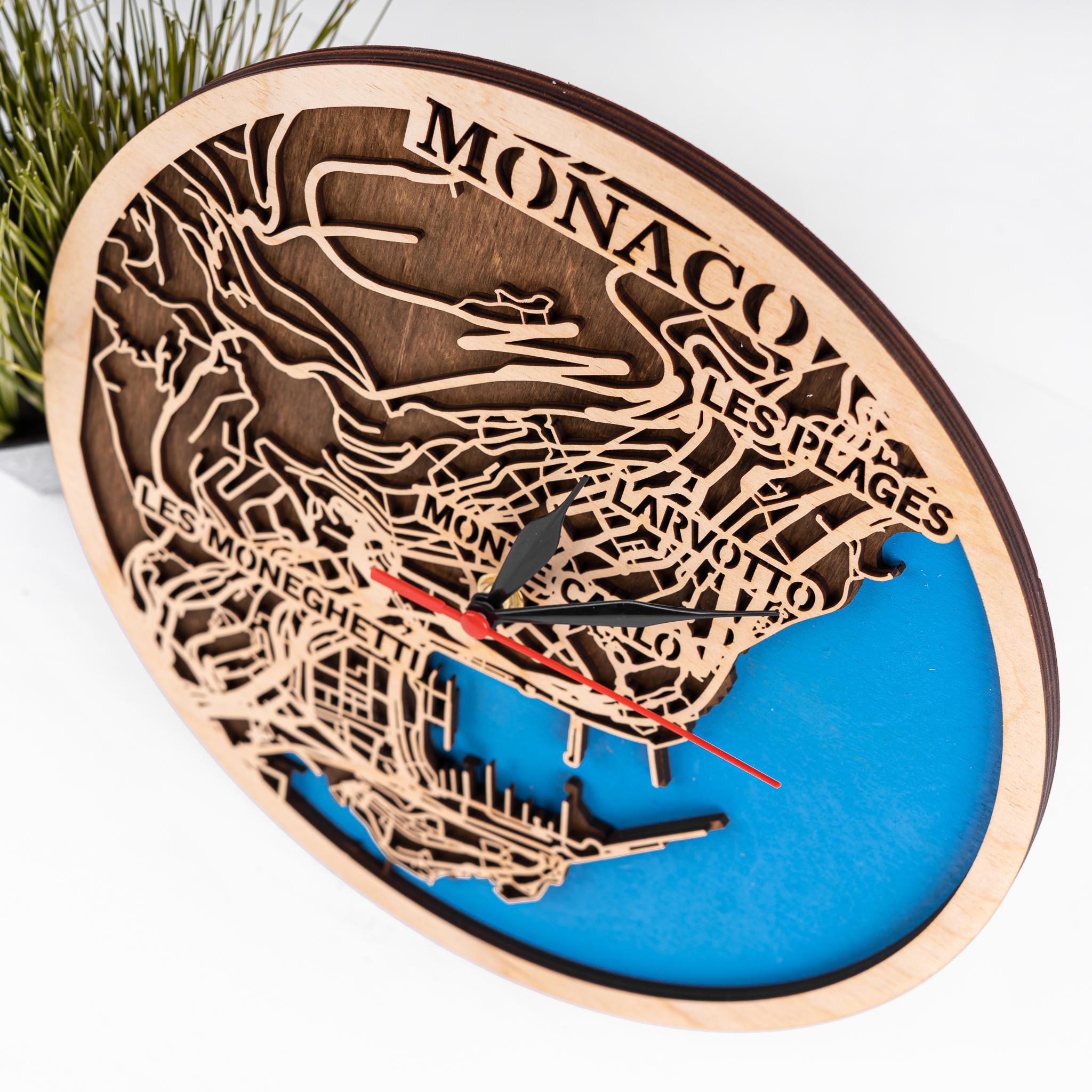 Monaco Wooden Map Clock SVG: 3D Laser Cut File (digital Download) - Etsy