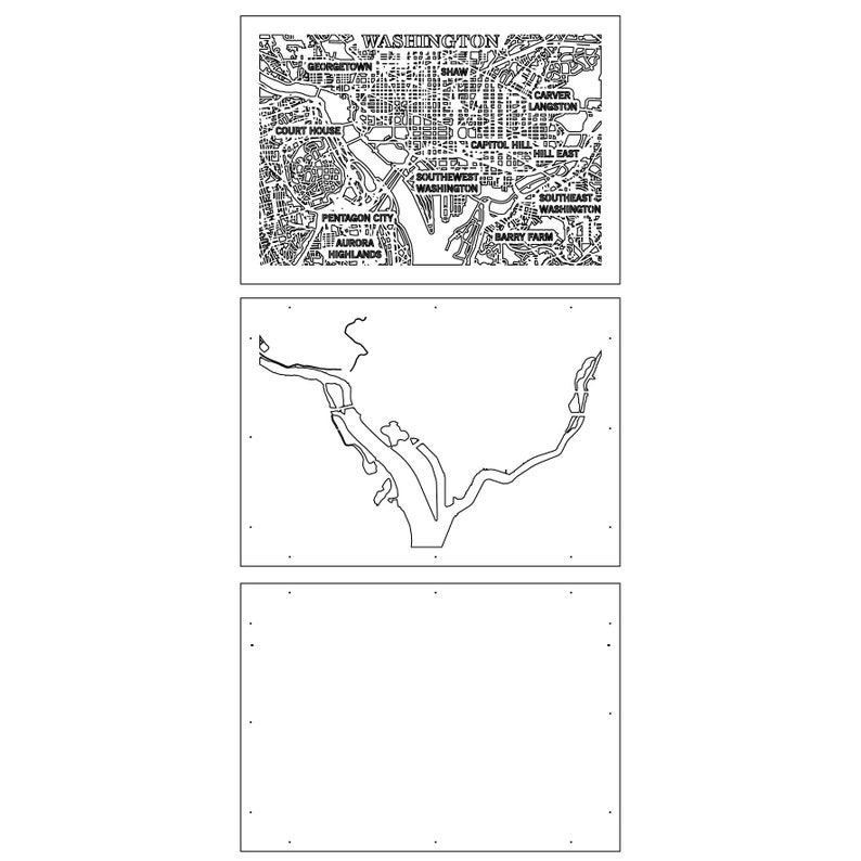 Washington Wood Map, 3D SVG Files for Cricut, Instant Download ...
