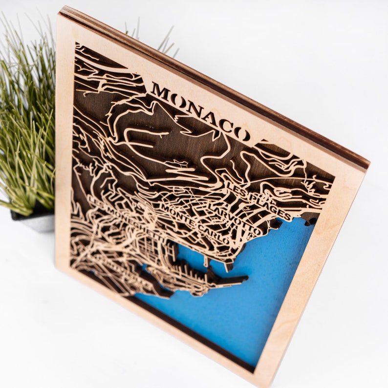 Monaco Map, Monte Carlo SVG, 3D Layered Wood Art, Laser Ready DXF Files ...