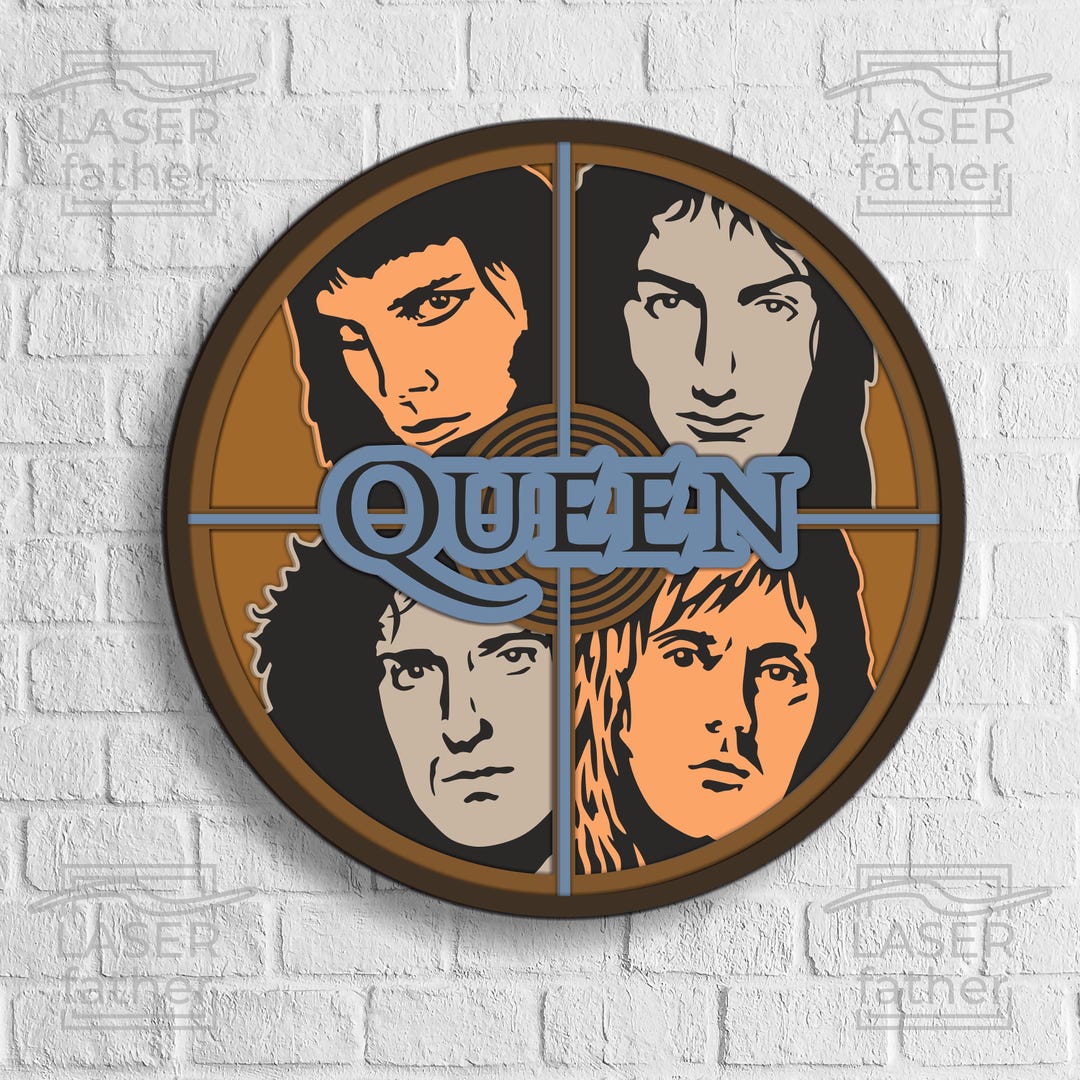 Music Band SVG, Queen SVG, Wood Laser Engraving, Layered Cricut ...
