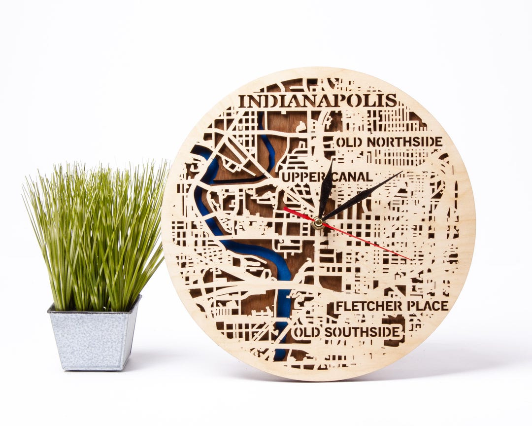 Indianapolis City, Indiana Laser Cut File, USA Cities Map, Layered Wood ...