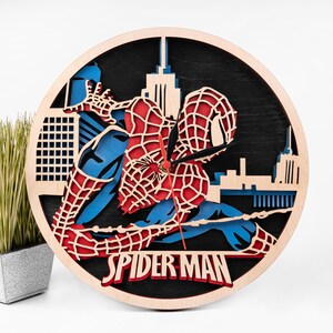 Spider-man Clock SVG: Layered Superhero Laser Cut Template (digital ...
