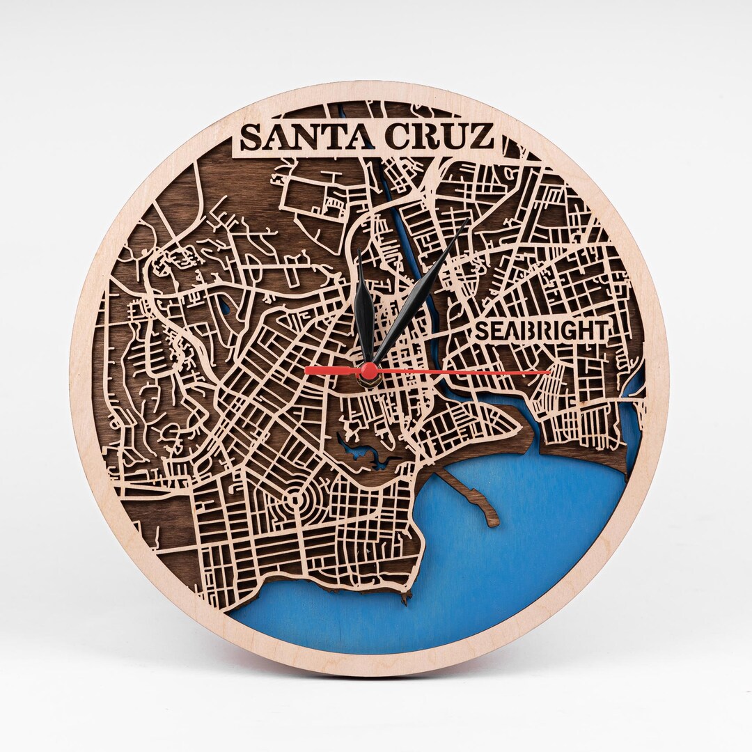 Santa Cruz SVG, United States Cities, California Map, Plywood Laser Cut ...