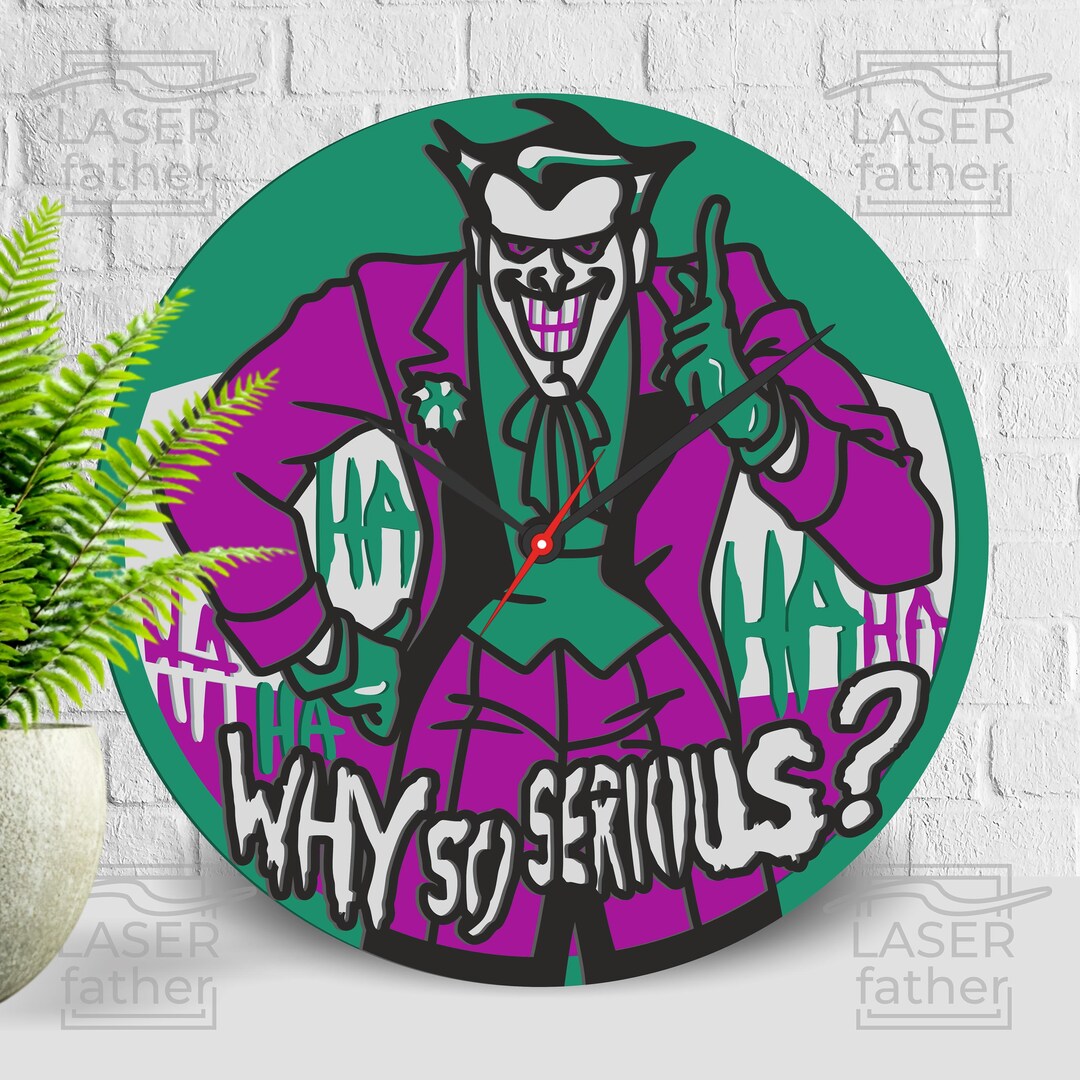 Joker Clock SVG: Layered Laser Cut Files (digital Download) - Etsy