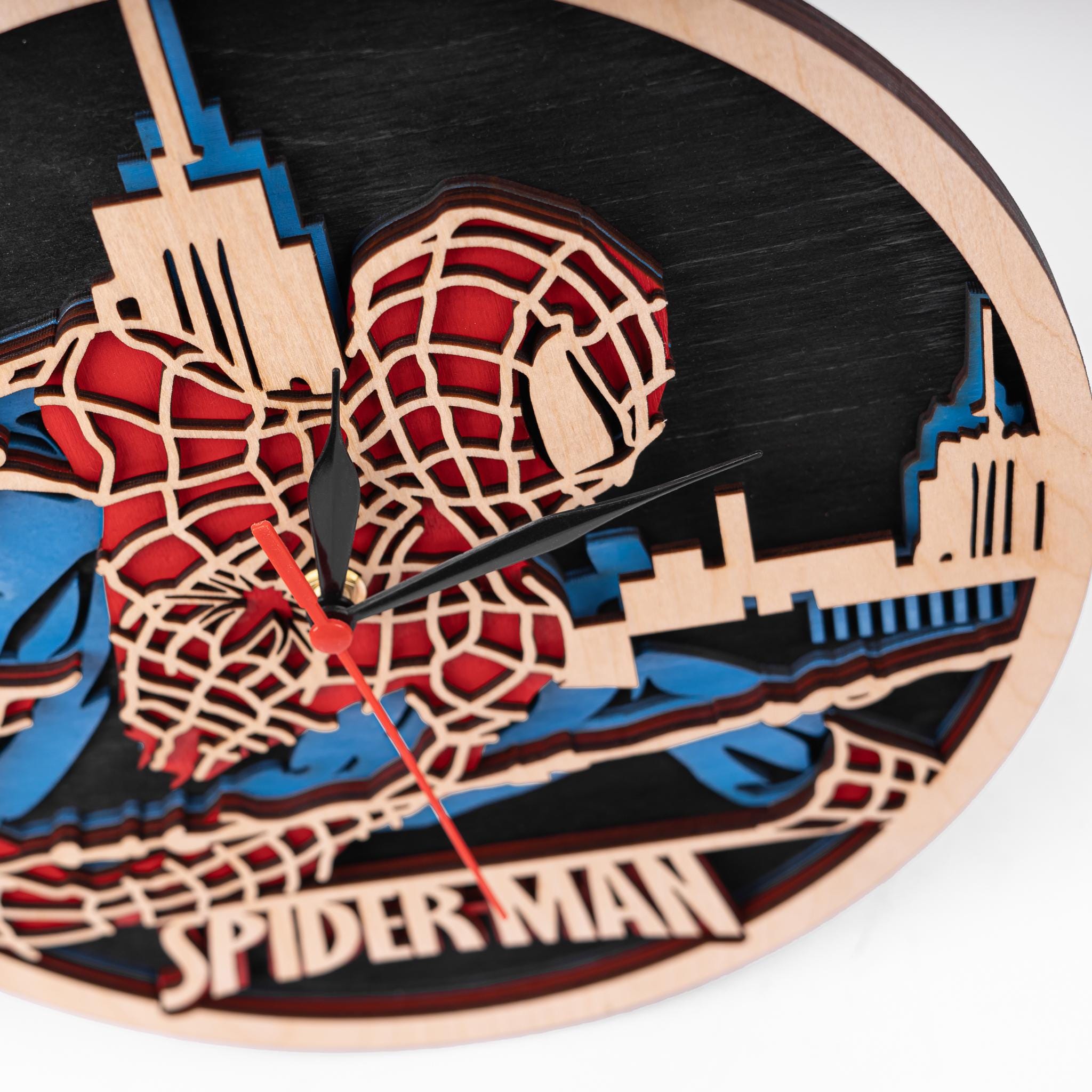 Spider-man Clock SVG: Layered Superhero Laser Cut Template (digital ...