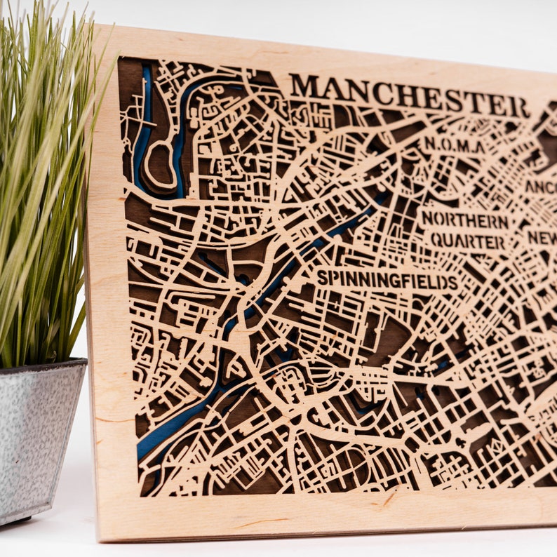 Manchester Map SVG: 3D Laser Cut Files for Layered Art (digital ...