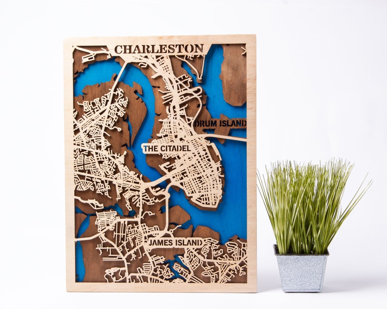 Charleston Map, South Carolina State SVG, 3D Laser Cut Files, City Map ...