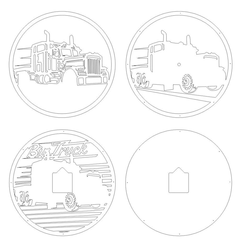 Semi Truck SVG, Wood Cutouts, Vehicle Design, Digital Ai Cdr Svg Files ...